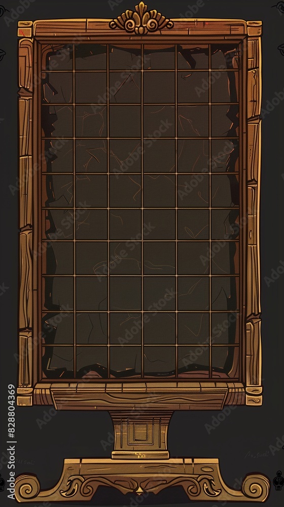 classic cartoon bingo card with wooden stand, bingo game ui, gameplay ...