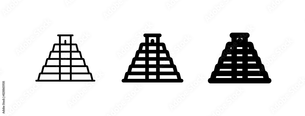 Editable pyramid, shrine, temple vector icon. Landmark, monument, mayan ...