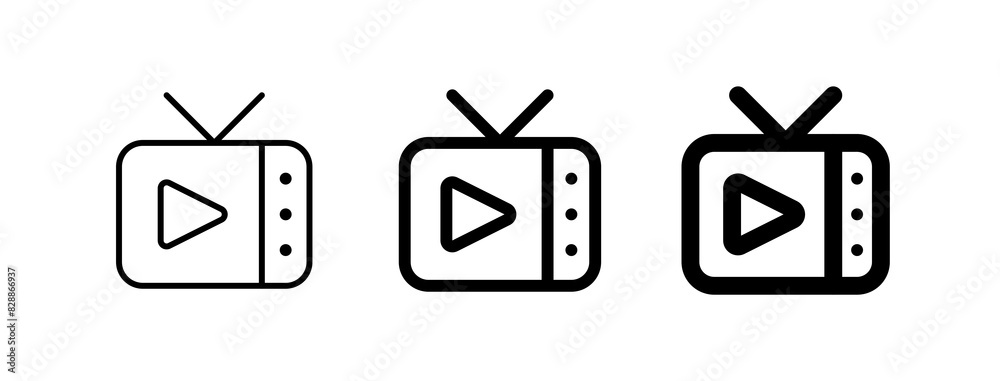 Editable tv show, tv program vector icon. Movie, cinema, entertainment ...