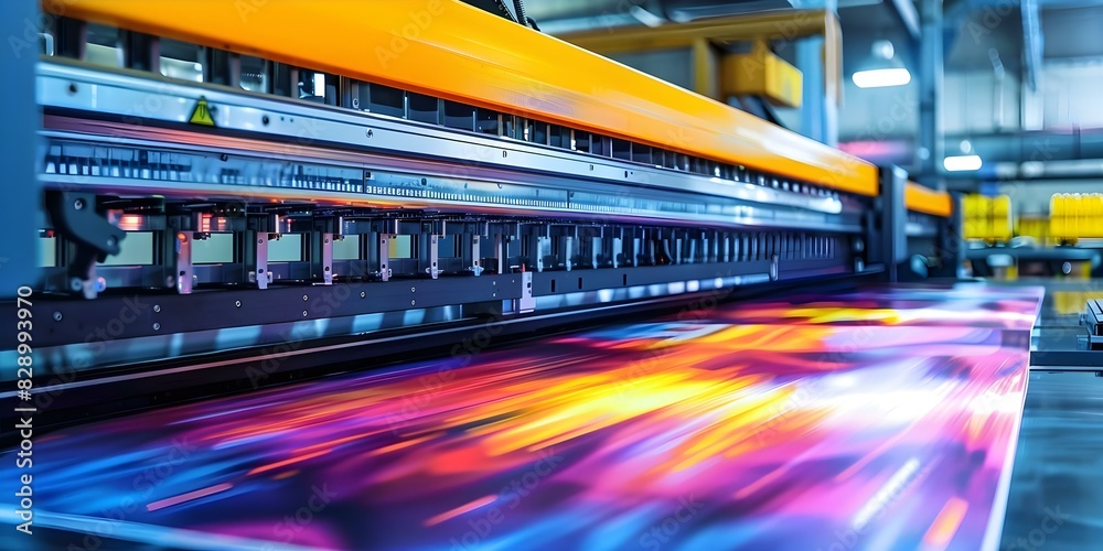 Large printer in use in industrial setting. Concept Industrial ...