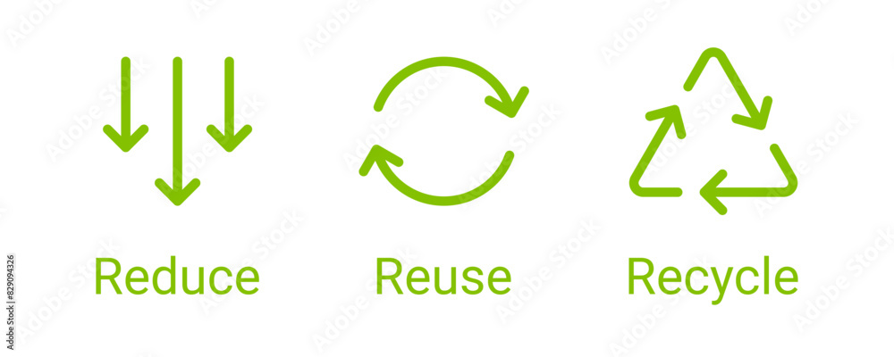 Reduce, reuse, recycle icon set. Arrows symbol , triangle recycling arrows icon. arrow sync ...