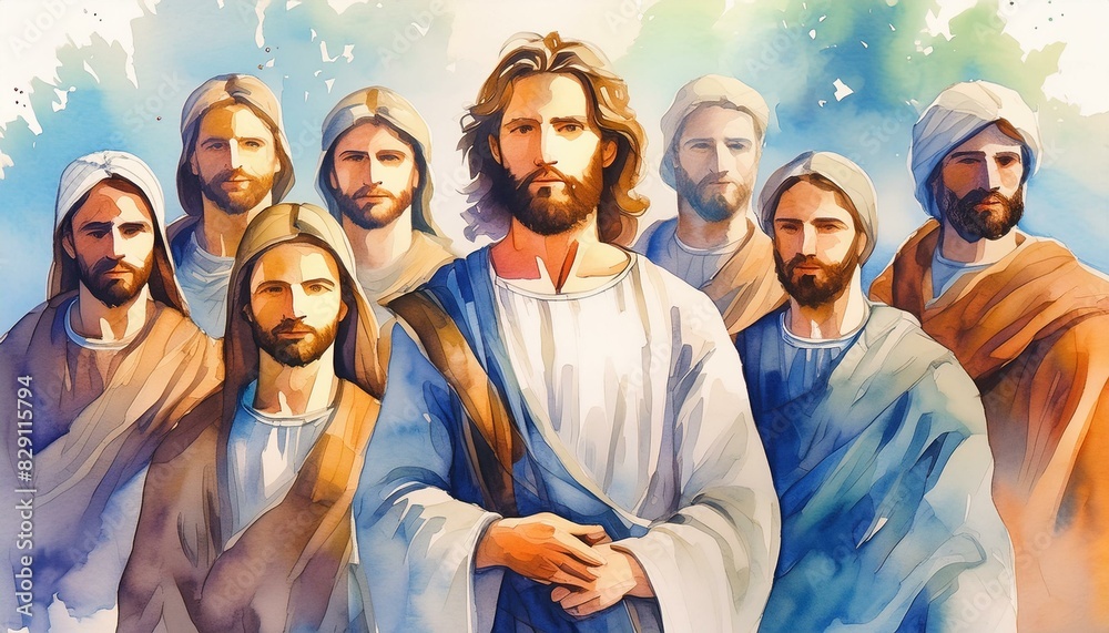 The twelve apostles with jesus christ Biblical. Christian religious ...