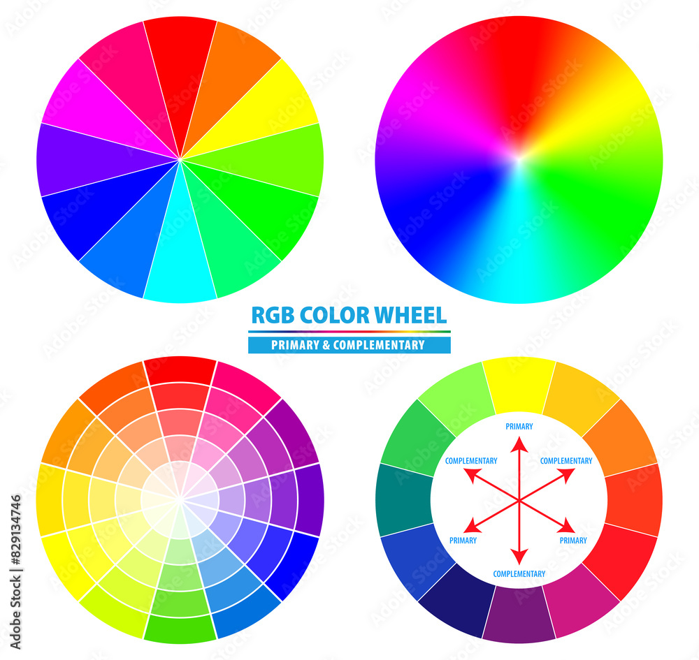 Set of color palette diagram isolated. 3D Illustration Stock ...