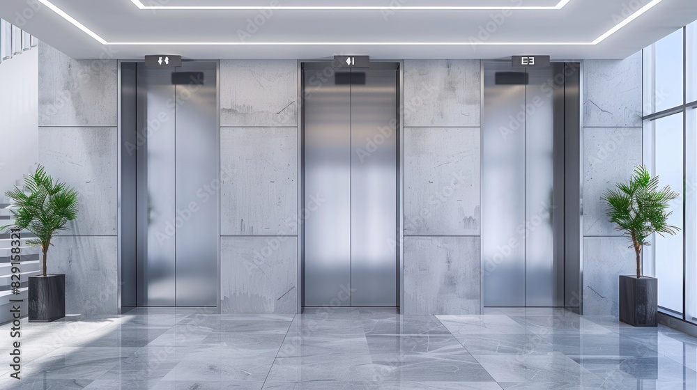 Indoor elevator hall of modern office building Stock Photo | Adobe Stock