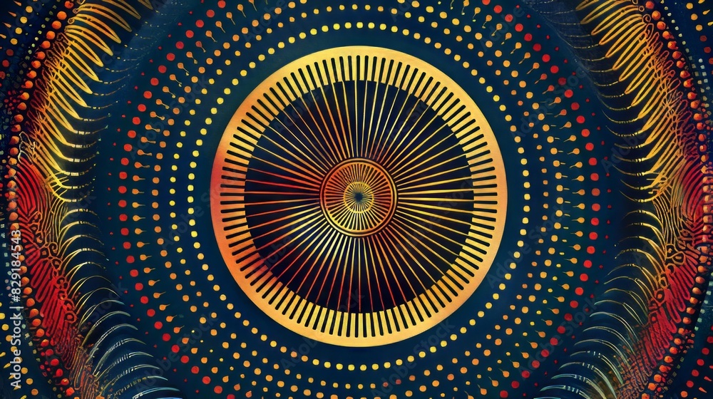 Shaded in blue, African dot-and-circle geometric patterns often consist ...