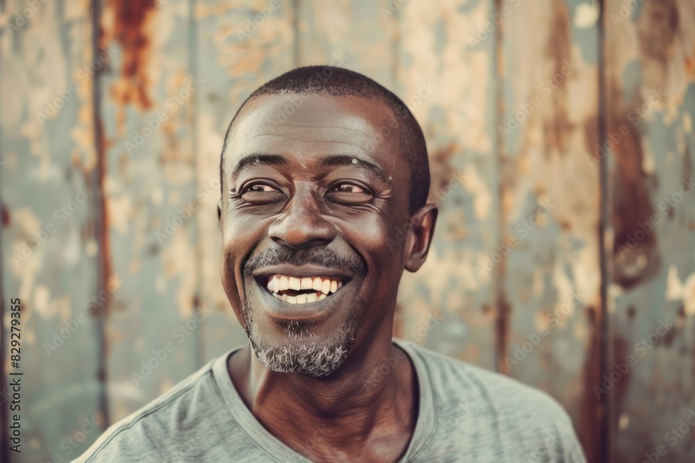 authentic portrait of black man, facial expression with bold vivid ...