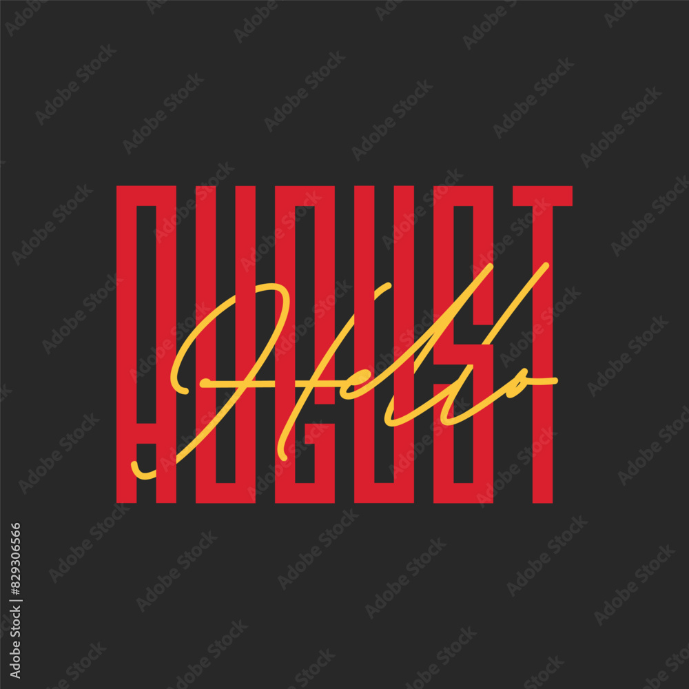 Hello August lettering Stock Vector | Adobe Stock