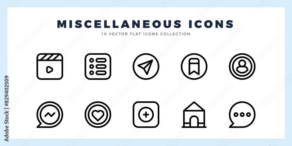 10 Social Media (Instagram) Lineal icons pack. vector illustration ...