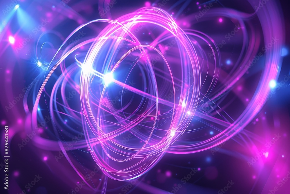 Science and Technology Concept, Atomic Structure with Nucleus - a ...