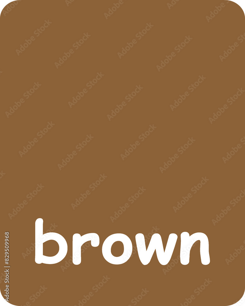 Ilustración de Stock Brown Color Flashcard for Kids Flashcard for ...