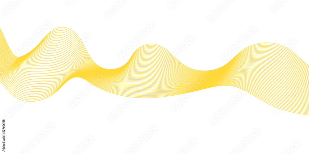 Abstract colorful yellow wave and curve lines with technology ...