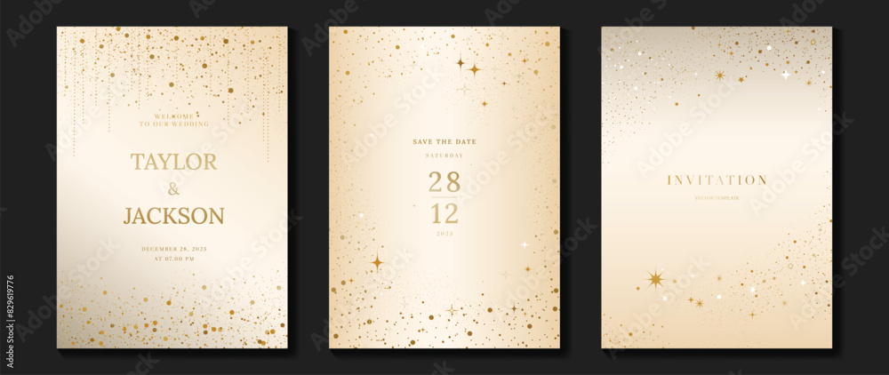 Elegant invitation card design vector. Luxury wedding card with ...