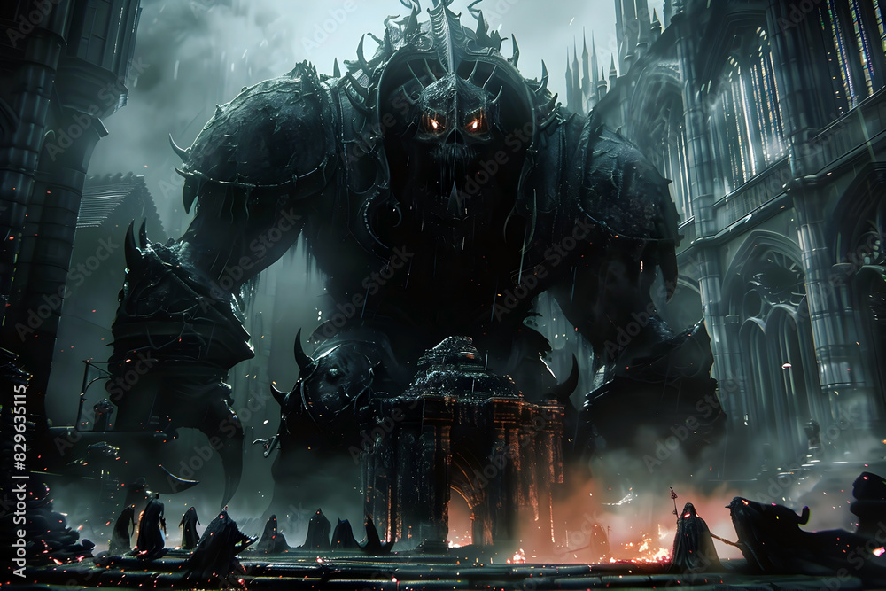 Demonic Overlord Commanding Legions of Dark,Twisted Minions in a ...