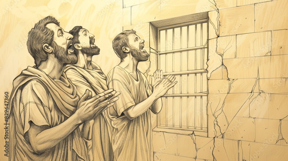Biblical Illustration: Philippian Jailer's Conversion, Paul and Silas ...