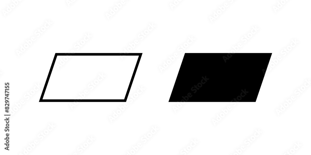 parallelogram shape icon set. for mobile concept and web design. vector ...