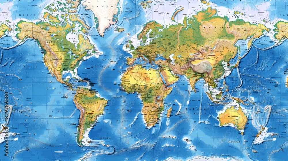 Illustration Stock Develop a world map that shows the current political ...