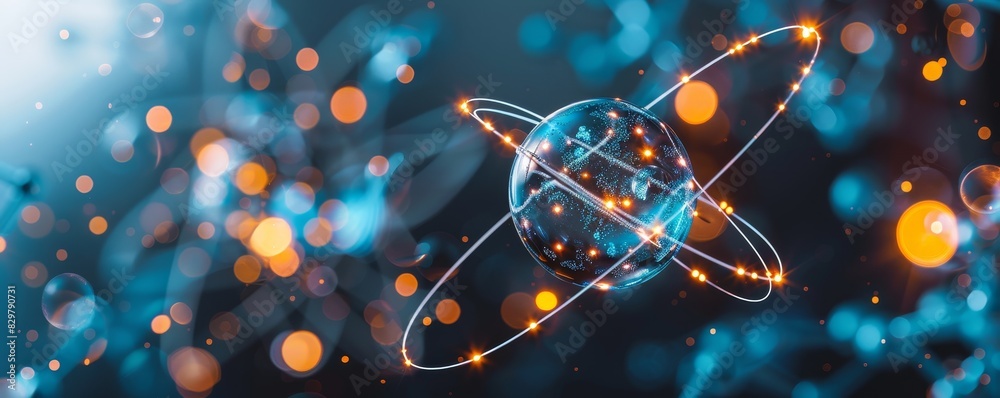 Detailed Atomic Structure With Vibrant Protons Neutrons And Electrons