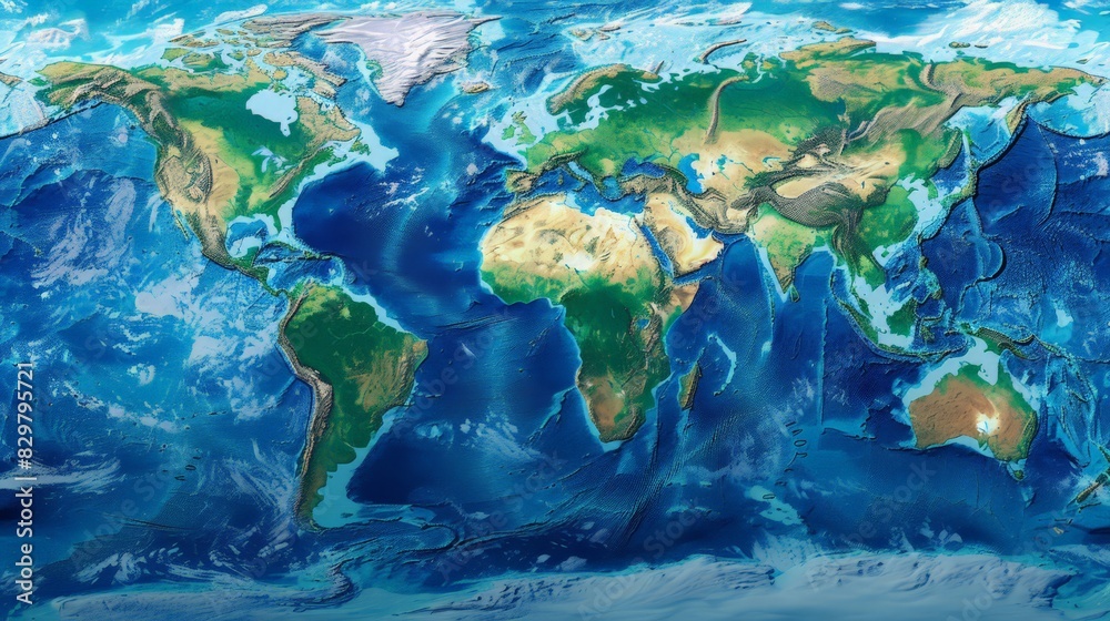 Illustrate a world map showing the distribution of major coral reefs ...