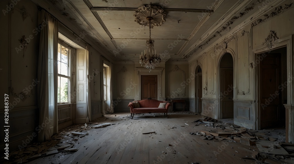 The eerie atmosphere of an abandoned mansion filled with rooms that ...