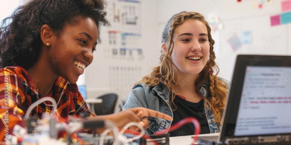 Robotics, kids, and laptops at school for coding, robots, and ...