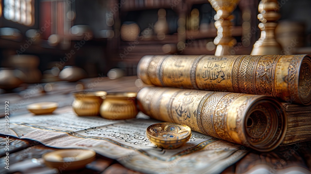Arabic calligraphy of Holy Al Quran with tasbih Stock Illustration ...