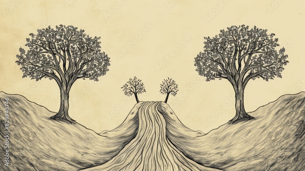 Biblical Illustration: God's Throne, River of Life, Tree of Life on ...