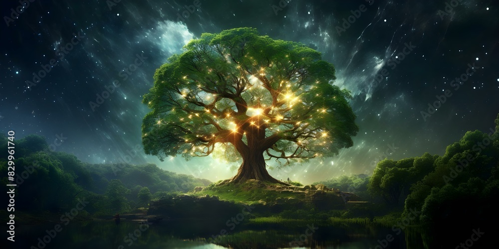 Digital art of tree of life symbolizing growth prosperity and ...