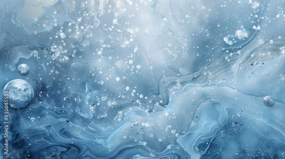 Marbled blue and silver textures with glowing orbs and misty overlay in ...
