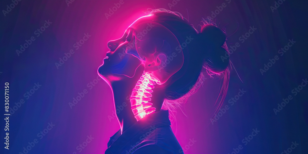 Illustration Stock Stiff Neck: The Tension and Stiffness of Neck Pain ...