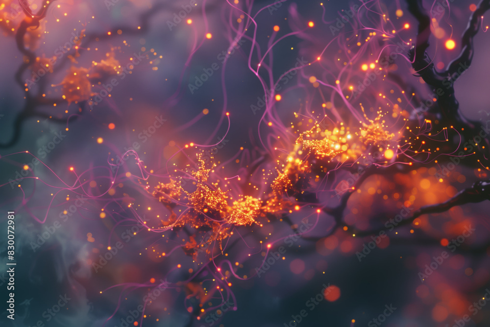 Firing neurons of the cosmic consciousness, beautiful dense and ...