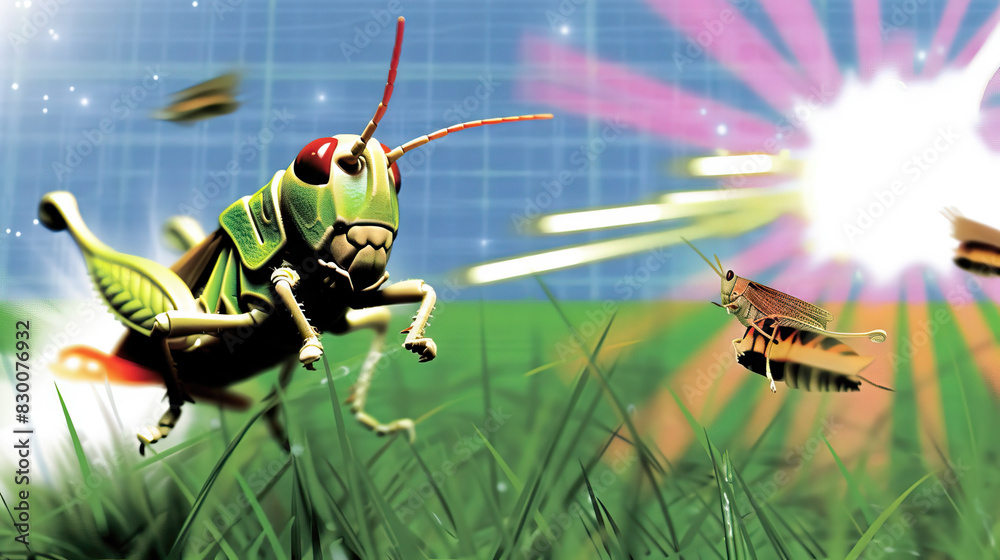 Grasshopper Games: The Acrobatics of Jumping Insects - Picture a scene ...