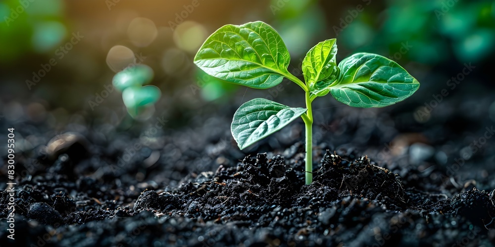 Nurturing Growth and Success: A Thriving Seedling in Fertile Soil ...