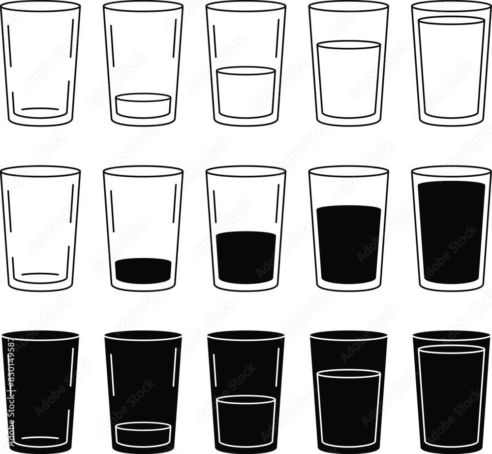Vector de Stock Water Drink Glass Gauge Meter or Measurement Chart ...