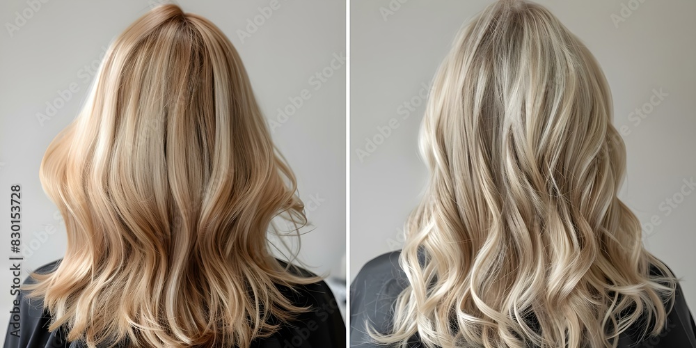 Transformation of a Blonde Woman's Hair: Before and After Salon Visit ...