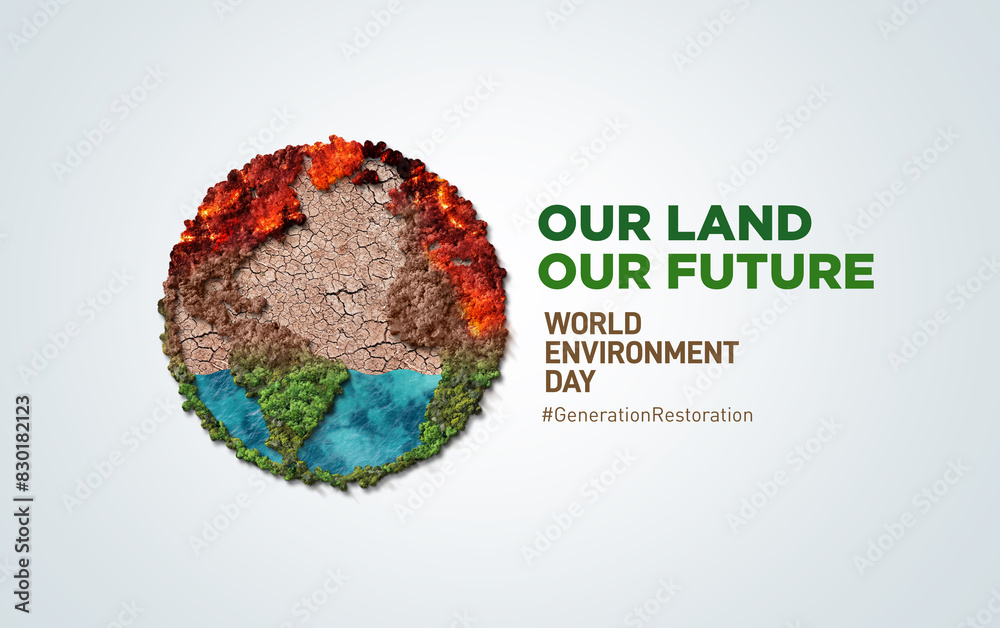 World Environment Day 2024 concept - Land restoration, desertification and drought resilience ...