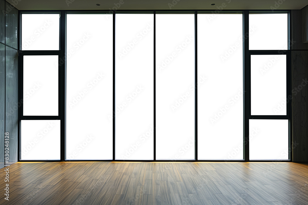 Large minimal clean window frame interior design. Transparent PNG ...