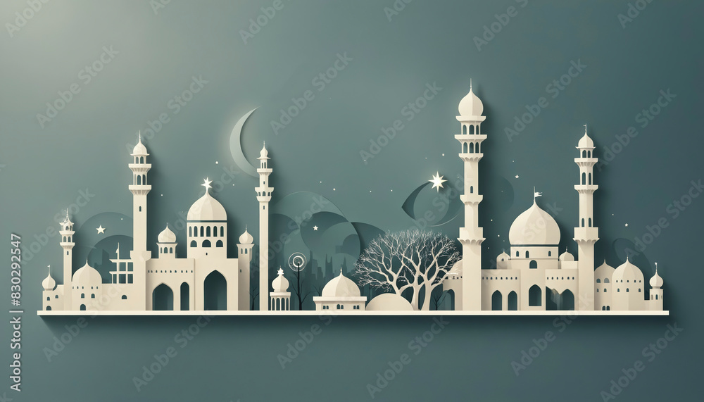 Image of an Islamic mosque or palace. Religion and culture. 2d image ...