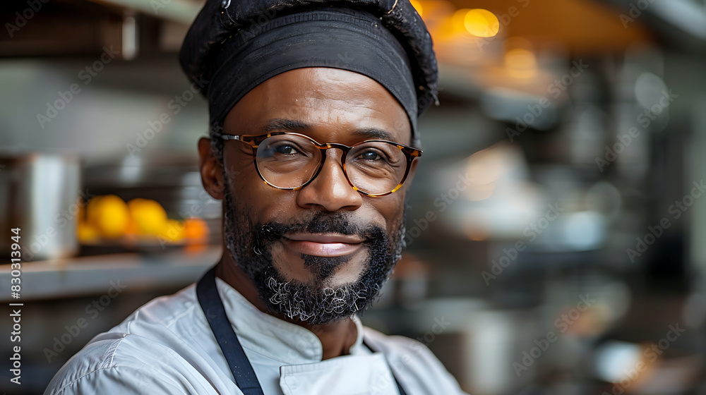resilient innovative Male African American chef infusing soulful flavor ...