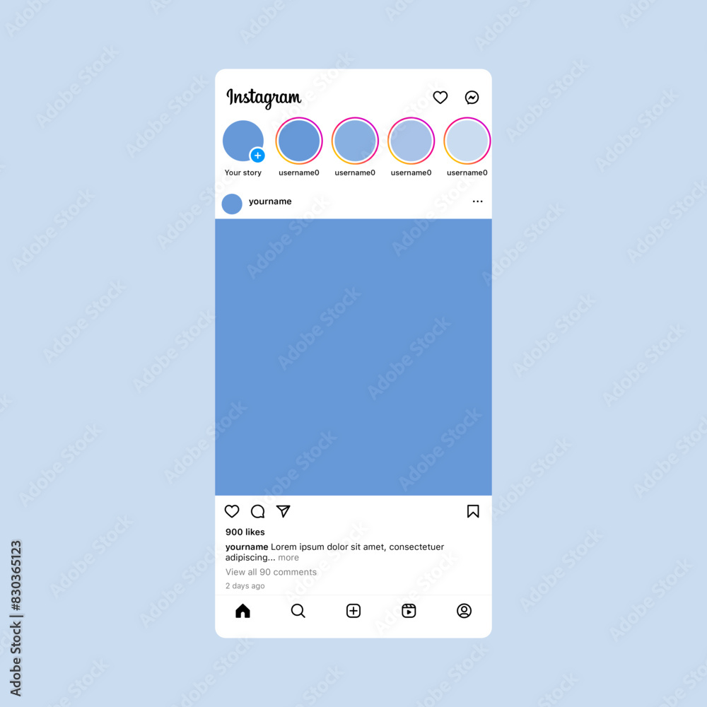 Instagram post mockup vector social media instagram post template ...