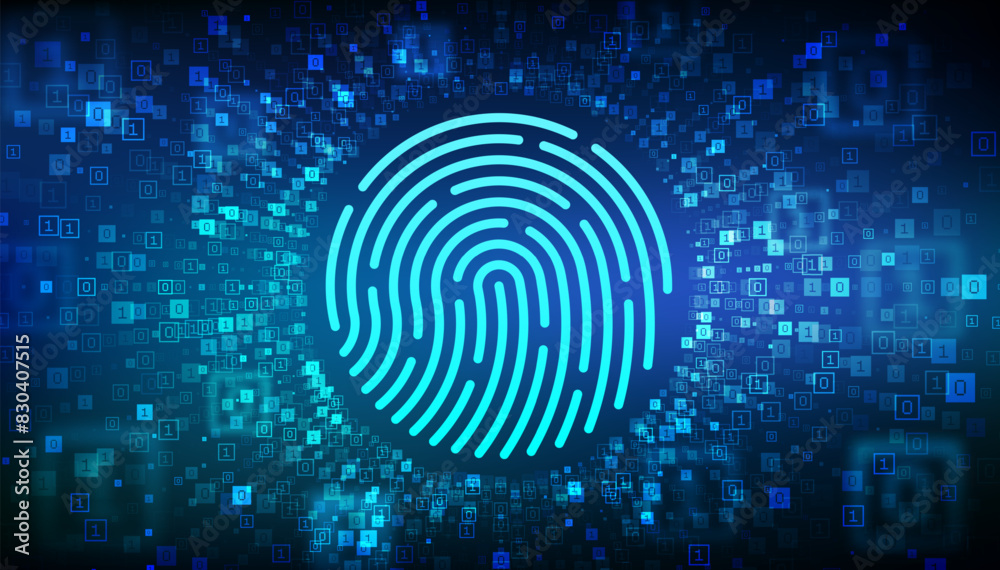 Vector de Stock Fingerprint. Biometrics identification and approval. Password control through ...