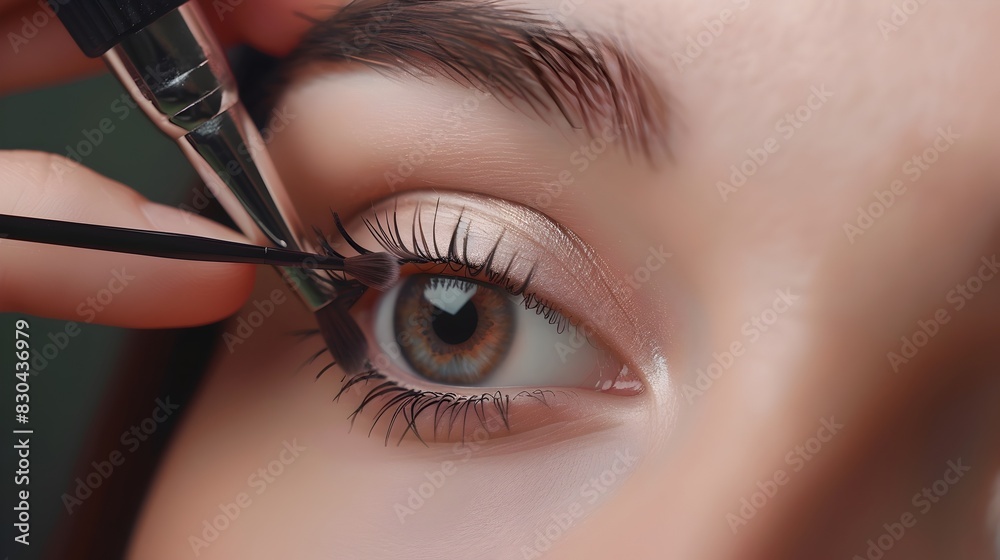 Step-by-Step Tutorial of Applying Eyelash Extensions on a Woman's Face ...