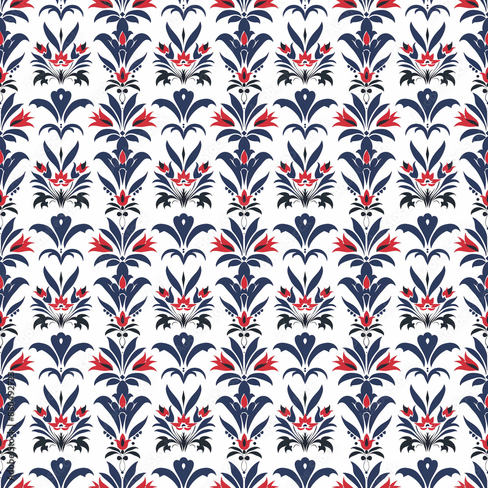 Seamless background with traditional French national design with blue ...