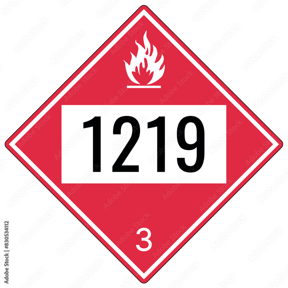 Hazardous material sign class 3 hazardous substance, flammable and ...