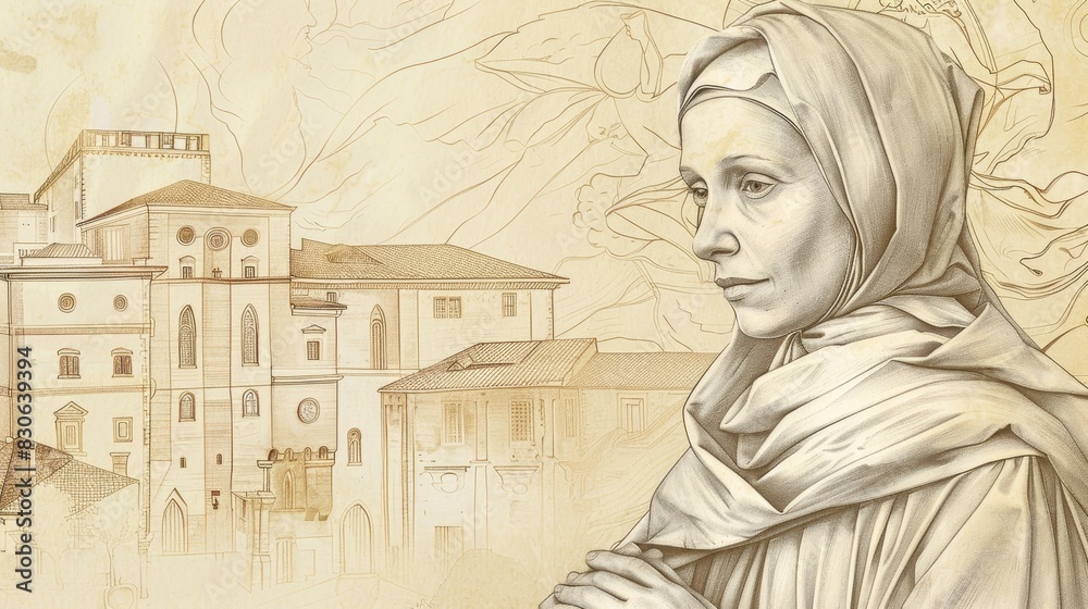 St. Catherine of Genoa Serving the Sick in 15th-Century Italian ...