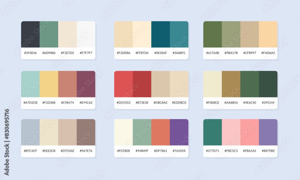 Pantone colour palette catalog samples. Color swatch. Set of abstract ...
