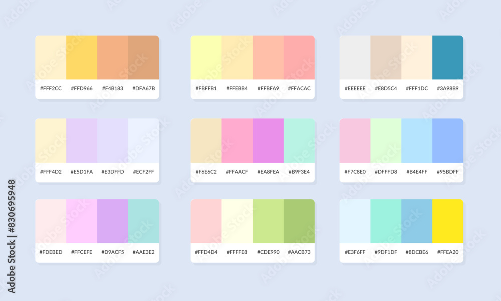 Pantone colour palette catalog samples. Color swatch. Set of abstract ...