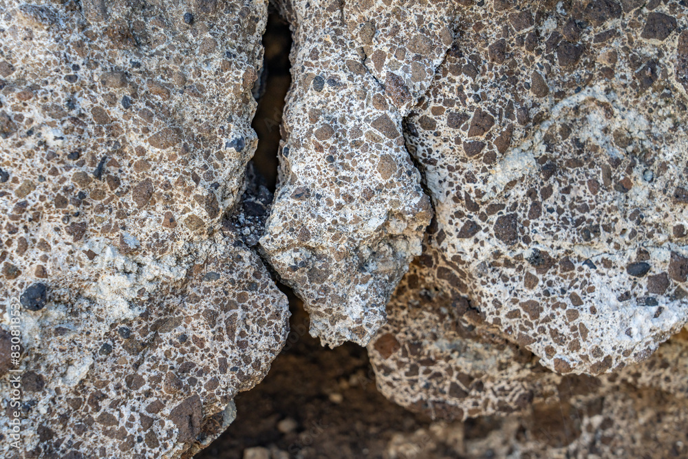 Caliche with Tuff, Tuff is a type of rock made of volcanic ash ejected ...