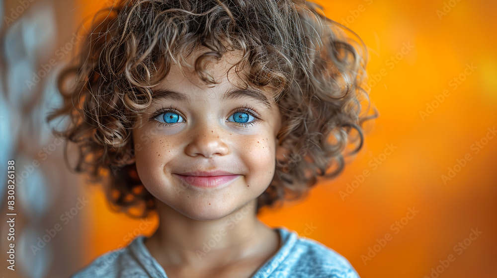 Professional studio photo portrait of a cute little boy, lovely kid ...