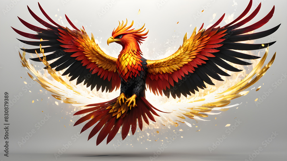 Phoenix bird fire fantasy firebird abstract magic 3D eagle animal ...