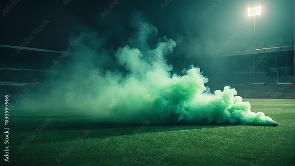 Smoke green background dark ground light smell toxic black bad fog ...